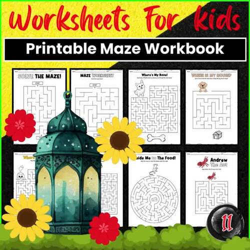 Printable Maze Worksheets activities for kids by Lib Anatomy school