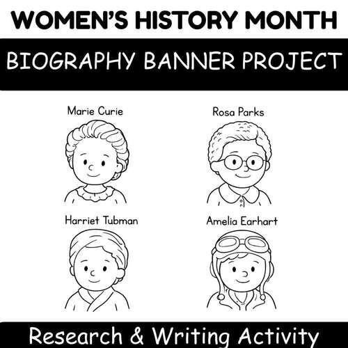 Women’s History Month Biography Banner Project Research Writing ...