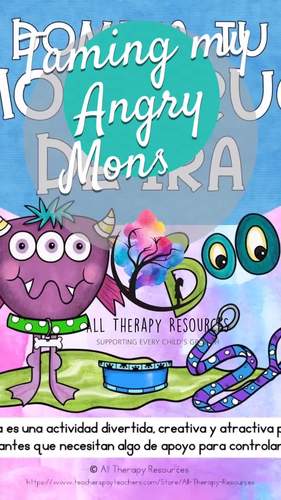 SPANISH VERSION Anger Monster Lesson Activity | Workbook Craft Anger ...