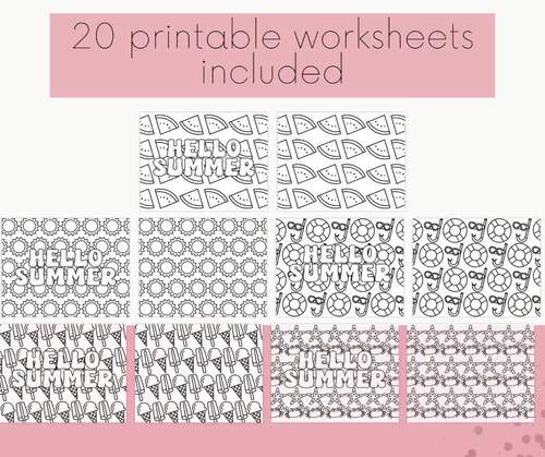 Summer Coloring Pages | Printable Summer Activity by Teach with Mackenzie