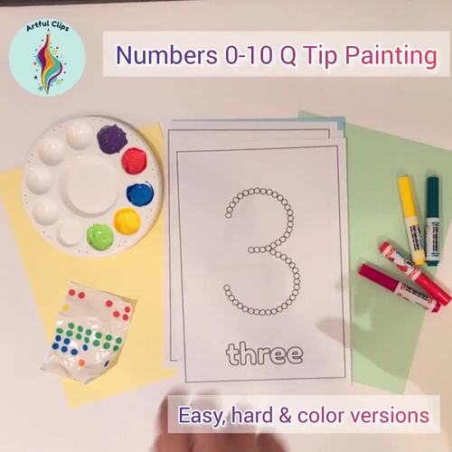 Q Tip Painting Numbers 0 to 10, Dot Art Pages for Fine Motor Activities