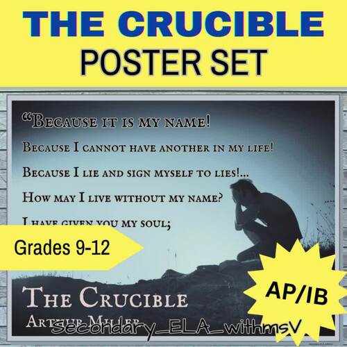 The Crucible by Arthur Miller Book Cover Poster Set by Secondary ELA ...