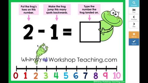 Boom Cards Math Subtract Within 10 Number Line Distance Learning