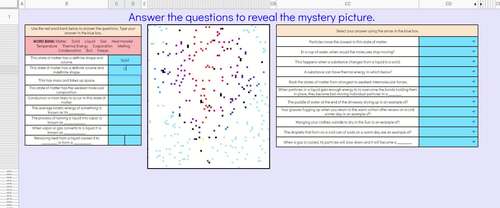 Digital Science Pixel Art Mystery Picture States of Matter NGSS Google