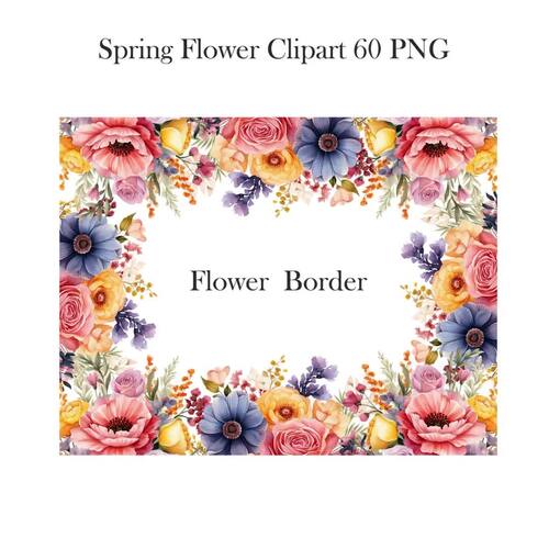 Spring Flower Clipart, Floral Borders by PinkPearly Design | TPT
