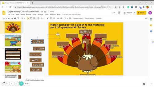 Digital Holiday Themed Grammar Including Halloween, Thanksgiving and ...