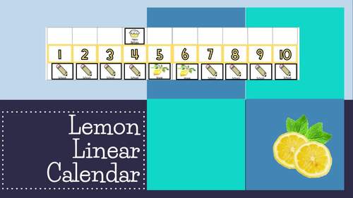 linear calendar lemon by Joy and Sunshine Collective | TPT
