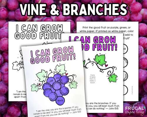Vine and Branches Crafts, Grape Set The True Vine, Fruits of the Spirit ...