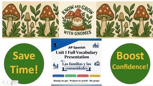 AP Spanish FULL Unit 1 Vocabulary Presentation + Verbs + Exercises ...