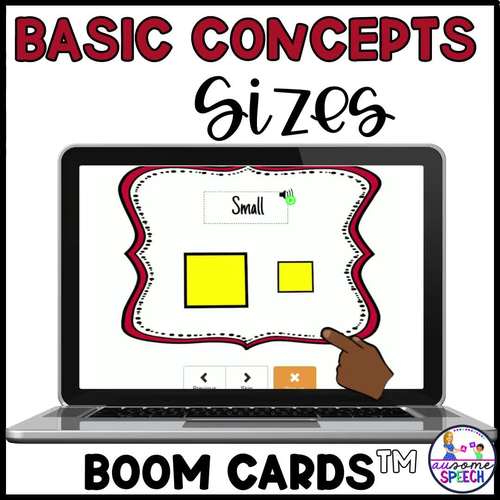 Basic Concepts Speech Therapy Boom Cards: Sizes Small, Medium, & Big