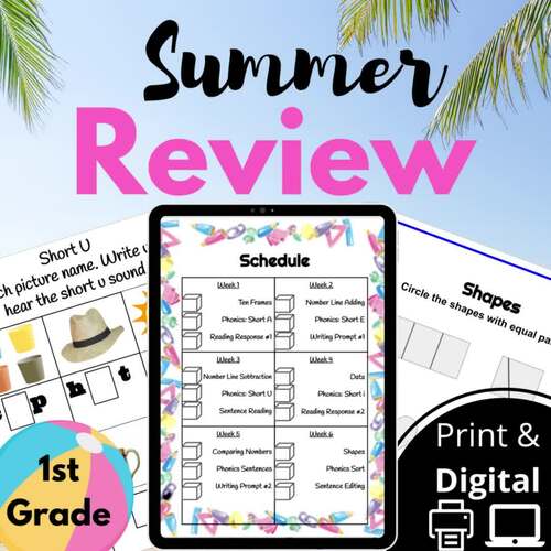 Summer Packet NO PREP End of the Year Review (1st Grade) Digital & PDF ...