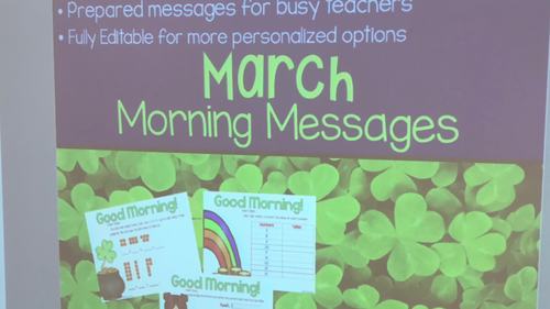 March Morning Messages Projectable and Editable by A First for Everything