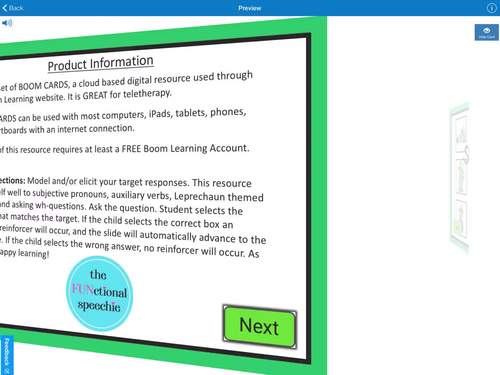 Open Ended Task Cards Leprechaun Actions BOOM Card Deck Speech Language ...