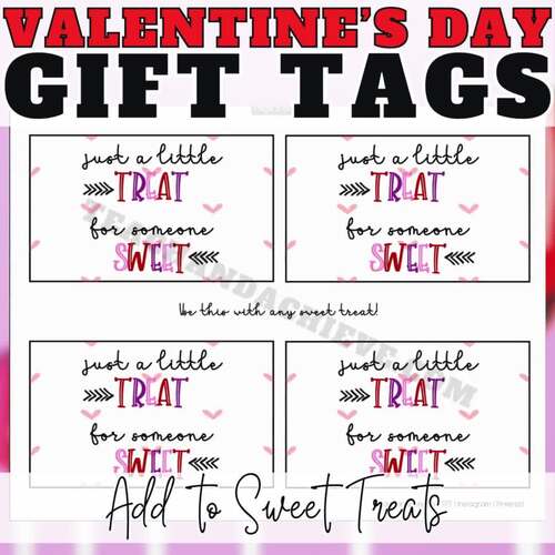 Valentine's Day Treat Tags for Student Candy Gift Bags, February Party ...