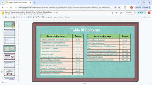Grade 5 - Time and Place - 2025 Alberta Social Studies - Google Lesson ...