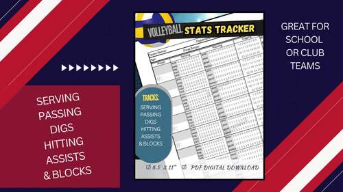 Volleyball Stats Tracker PDF | Serving Passing Hitting, Digging ...