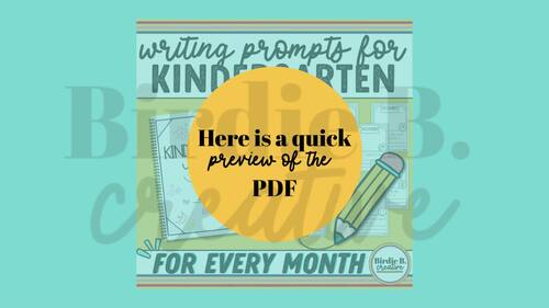Yearlong Monthly Writing Prompts + Name & Portrait | Kindergarten ...