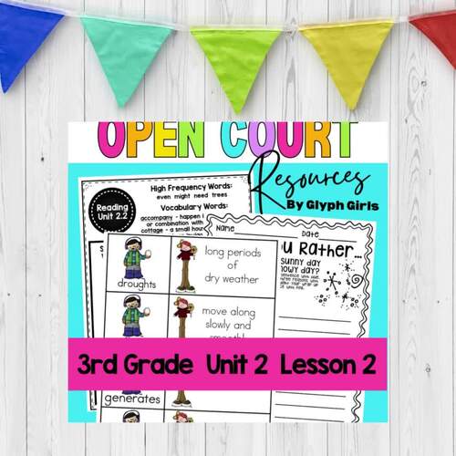 Open Court Reading 3rd Grade Unit 2, Lesson 2 Resources by Glyph Girls