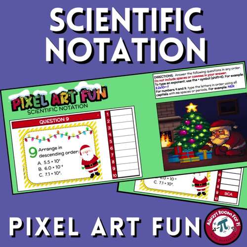 8th Grade Scientific Notation Winter Pixel Art Digital Activity Google ...