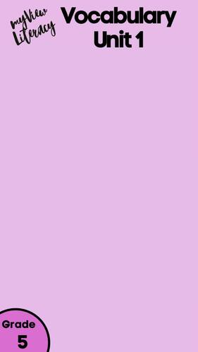 myView Grade 5 Unit 1 Bundle 2 Vocabulary Word Study Comprehension ...