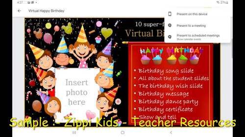 Virtual Birthday Celebration | Virtual Birthday – 12 Editable Google Slides