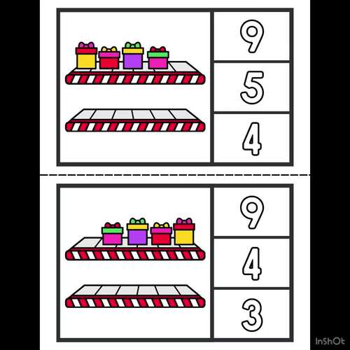 Christmas Present Subitizing to 10 Count & Clip Cards | Kindergarten ...