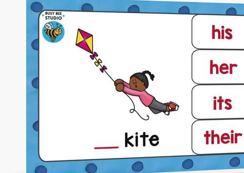 POSSESSIVE PRONOUNS TASK CARDS GRAMMAR BOOM CARDS 1ST GRADE ESL REVIEW ...