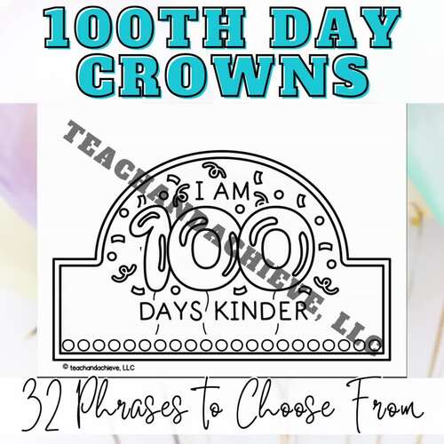 100th Day of School Hat, 100th Day Crown, 100 Days Smarter Printable ...