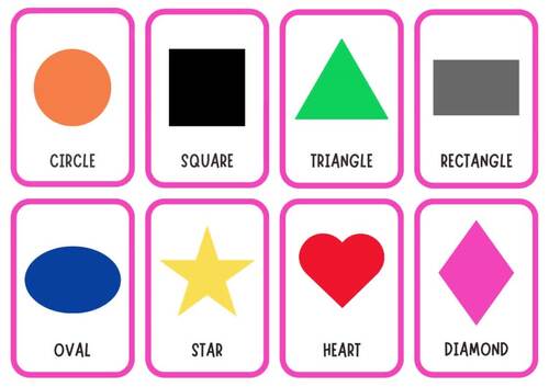 Colors & Shapes Double-sided Flashcards For Kids by The Digivita