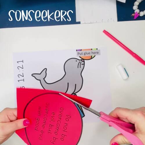 Christian Craft for kids | Sunday School Romans 12:21 Church Seal Activity