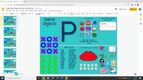 No Prep Google Slides™ | Articulation One Page Activities | Bundle