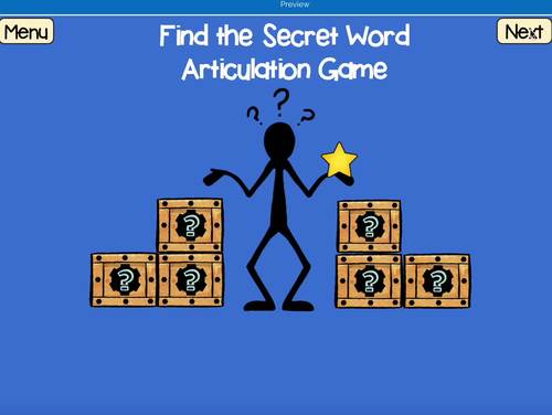 Find the Secret Word Articulation Game Boom Cards™ Speech Therapy Activity