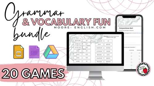 Grammar and Vocabulary Fun and Games Bundle (21 games, 1000+ cards)