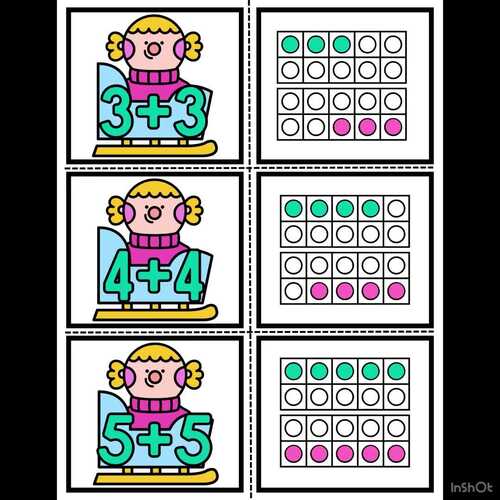 Winter Add & Subtract Doubles Facts Math Cards | Mental Math for 1st ...