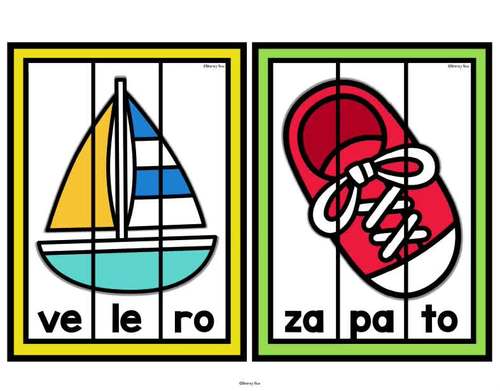 Spanish Phonics - Rompecabezas de Sílabas - Spanish Syllable Puzzles