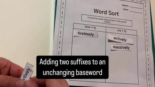 Adding 2 Suffixes to Unchanging Base Words Multisyllabic Words Worksheets