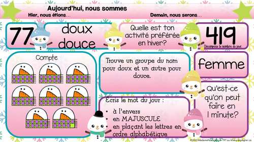 Ensemble - Routines du jour 1re-2e année - 180 jours by Madame Pascale