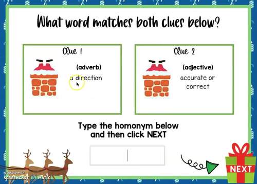 Christmas Homonyms Boom Cards | Multiple Meaning Words by Real Cool English
