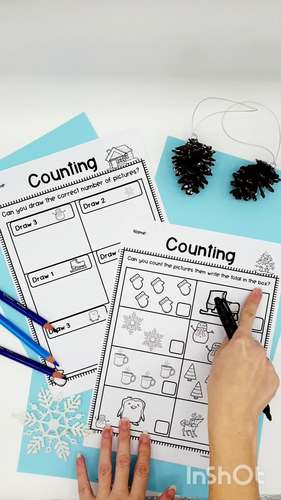 Winter Counting Worksheets Numbers 0-10 Kindergarten Pre-K 1st Grade