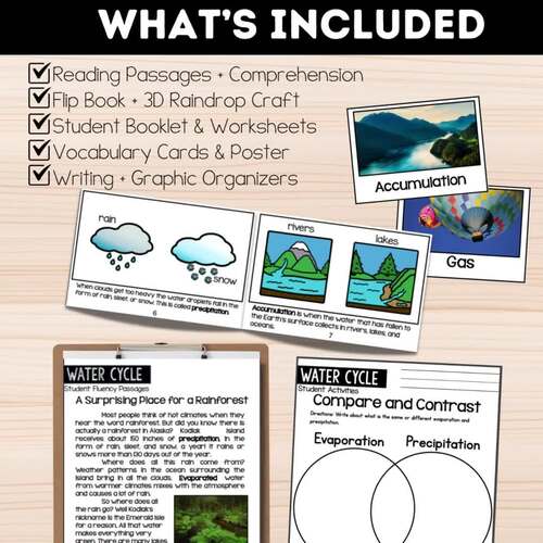 Water Cycle | Science & Literacy Unit | No-Prep Activities | TPT