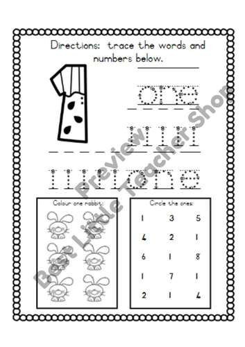Mathematics Workbook. My book of numbers 0-10, Maths Morning work