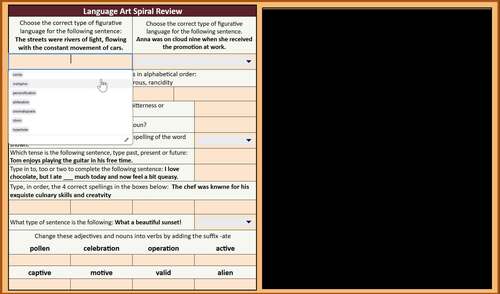 NO PREP - Spiral Language Art Review for 4th/5th Grades - Three Kittens