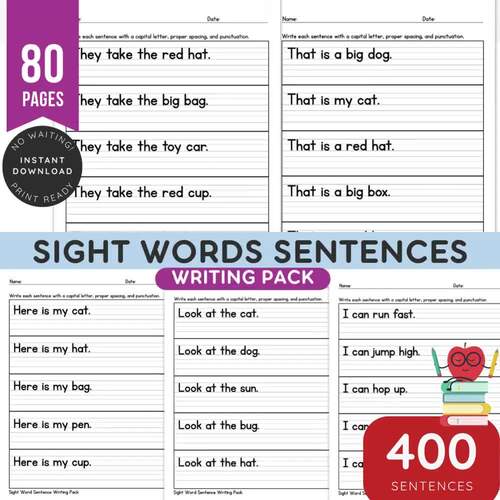 3000 Sentence Writing Practice Bundle + 1 Bonus 300 Sentence Writing Pack