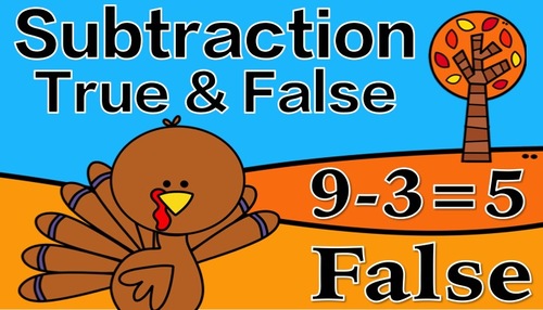 Thanksgiving: Subtraction True and False: Add to 10: Math Brain Break