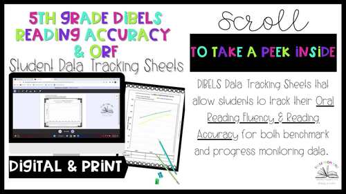 DIBELS Student Data Tracking ORF/Accuracy Bundle: 5th Grade Digital ...