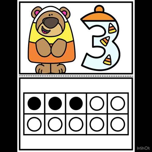 Subitizing Numbers to 10 Matching Cards – Halloween Candy Corn Theme