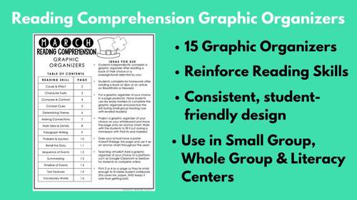 Reading Comprehension Graphic Organizers by Create Inspire Teach