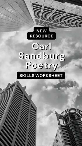 Carl Sandburg Poetry Skills Worksheet by The Tortured Teacher Department
