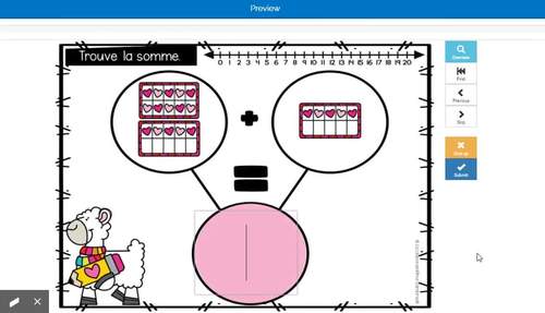 French Boom Cards Ten Frames Addition I Valentine Edition sums to 38