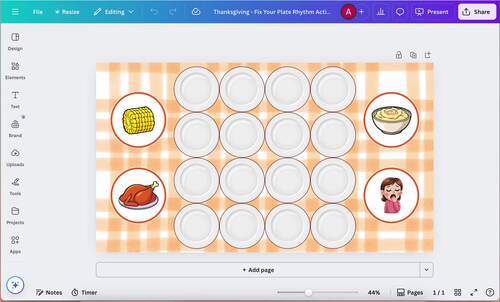 Fix Your Plate! Thanksgiving Rhythm Sequencing Activity by The Ginger ...